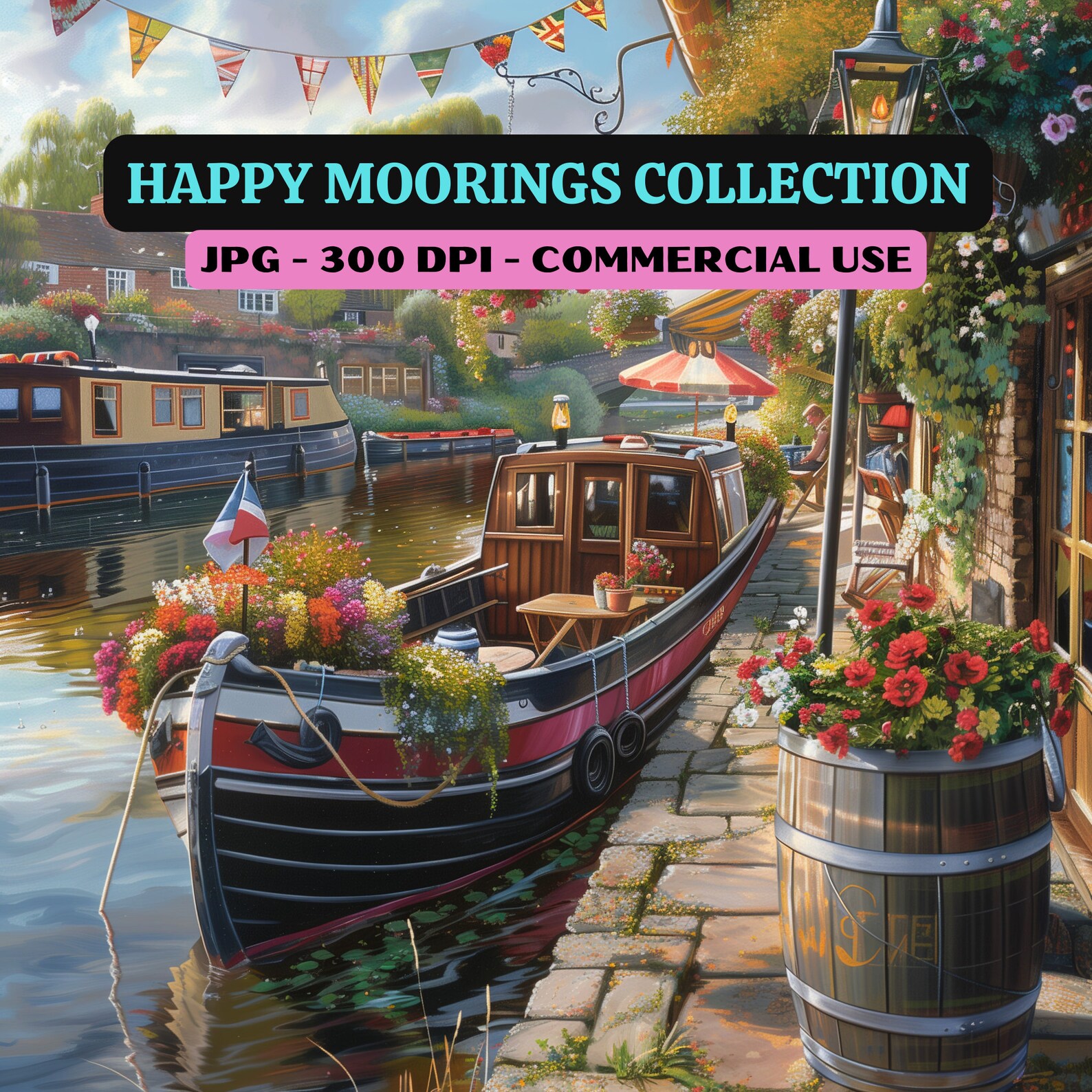 10 JPG - Happy Moorings Digital Art - Square Files - Digital Download ...