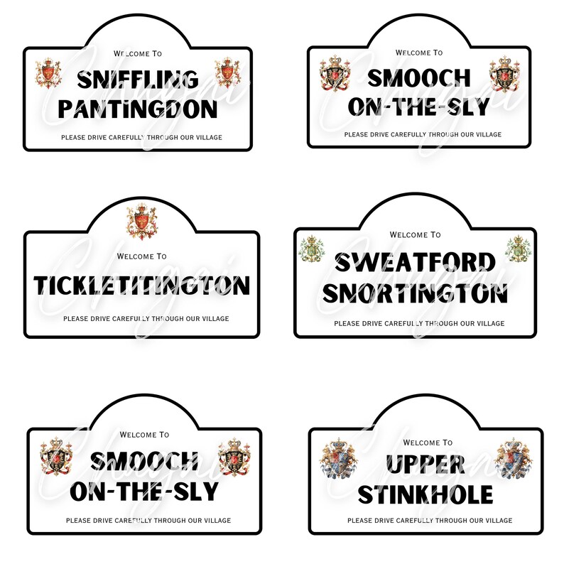 25 PNG - Spoof British Village Signs Clipart [PARENTAL ADVISORY ...