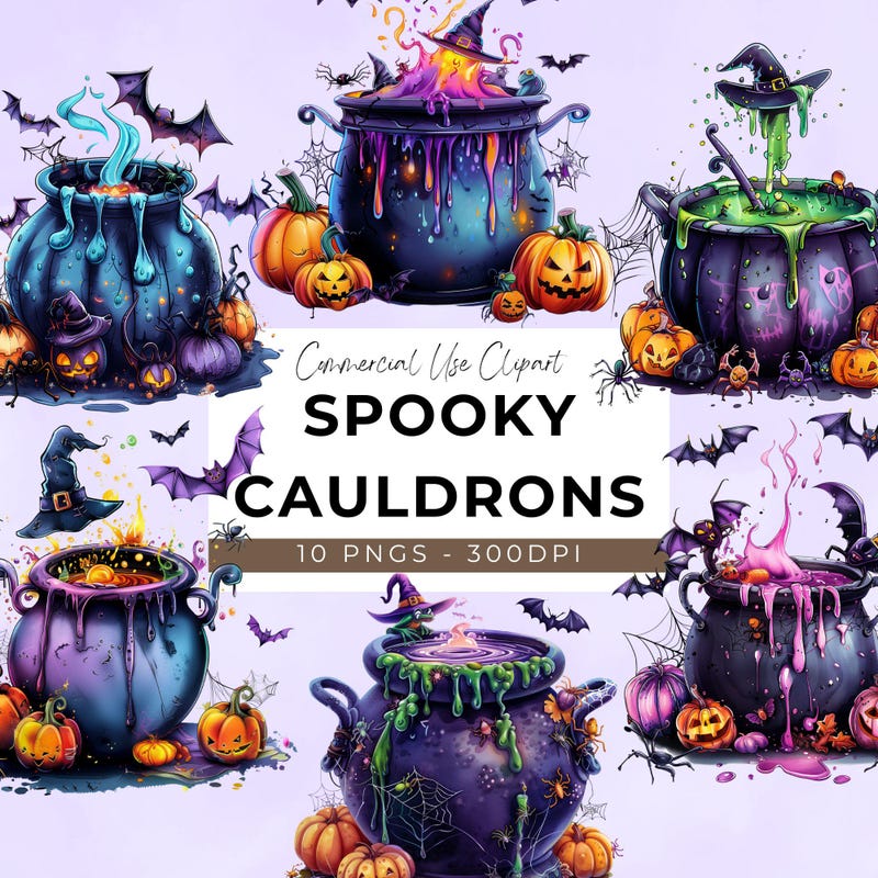Witches Cauldron Clipart - Etsy