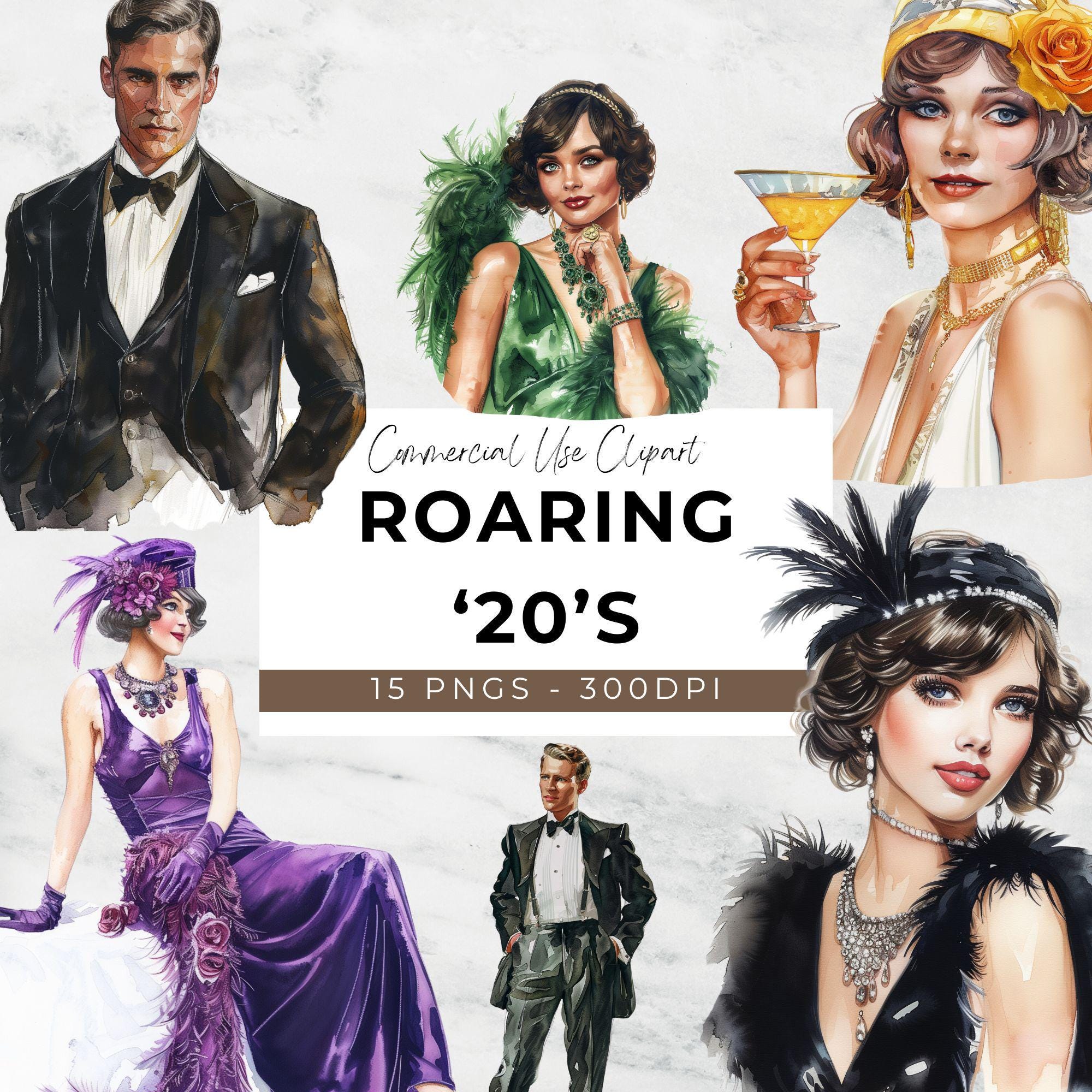 15 PNG Roaring 20s Clipart Transparent Digital Download Design Digital ...