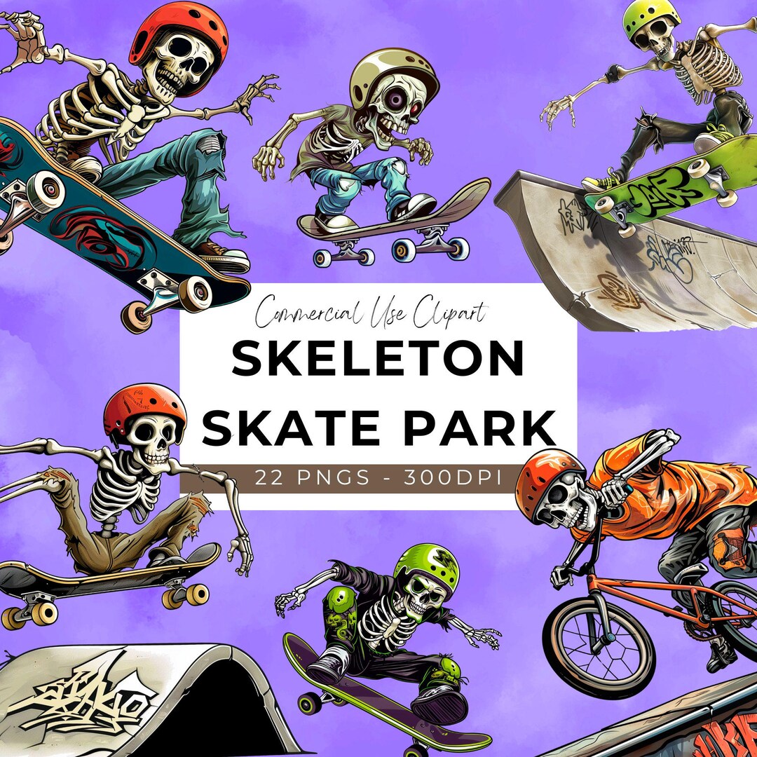 Skeleton Skate Park Clipart 22 Transparent PNG Instant Download ...