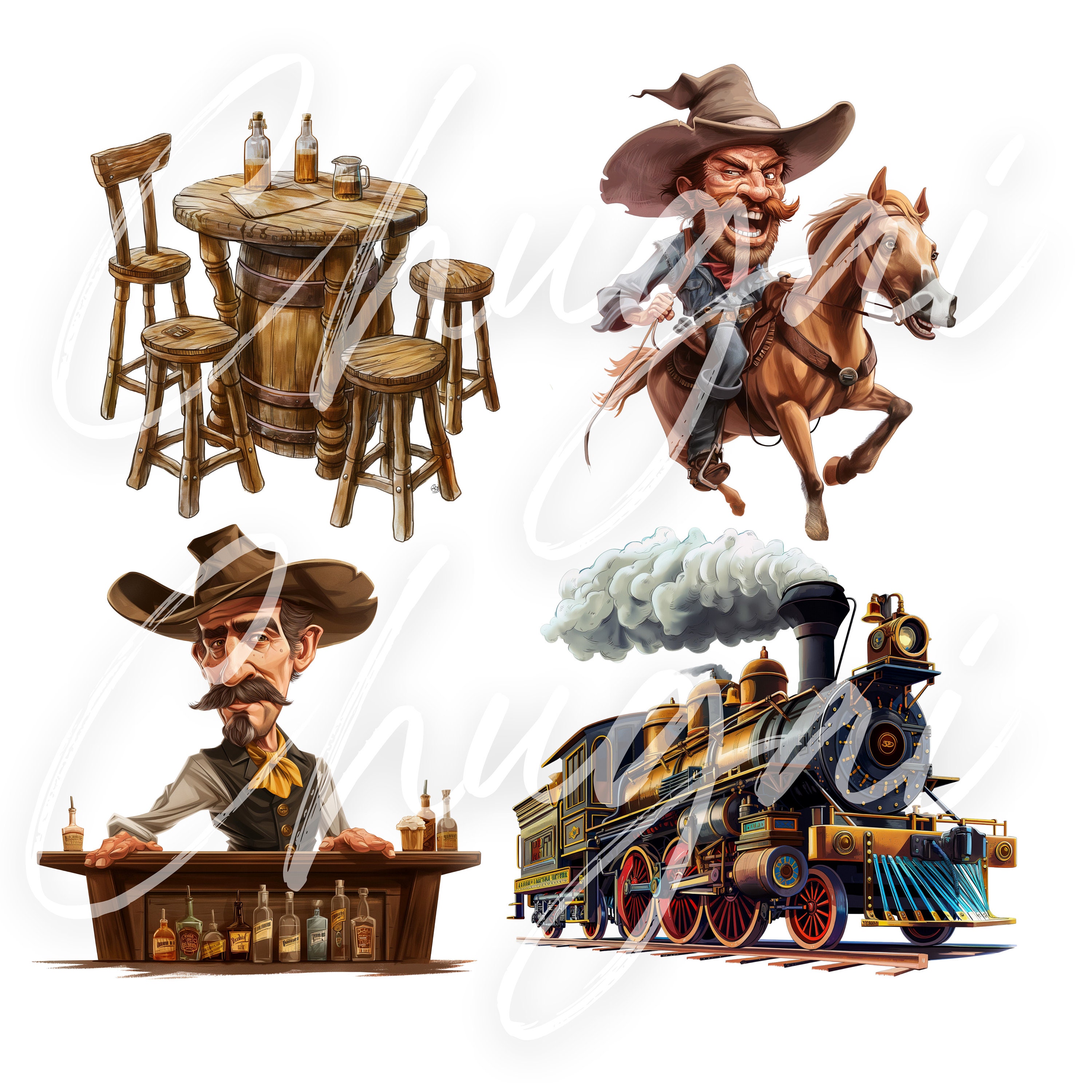 Wild West Clip Art 15 PNG Files Digital Download Design Digital Craft ...