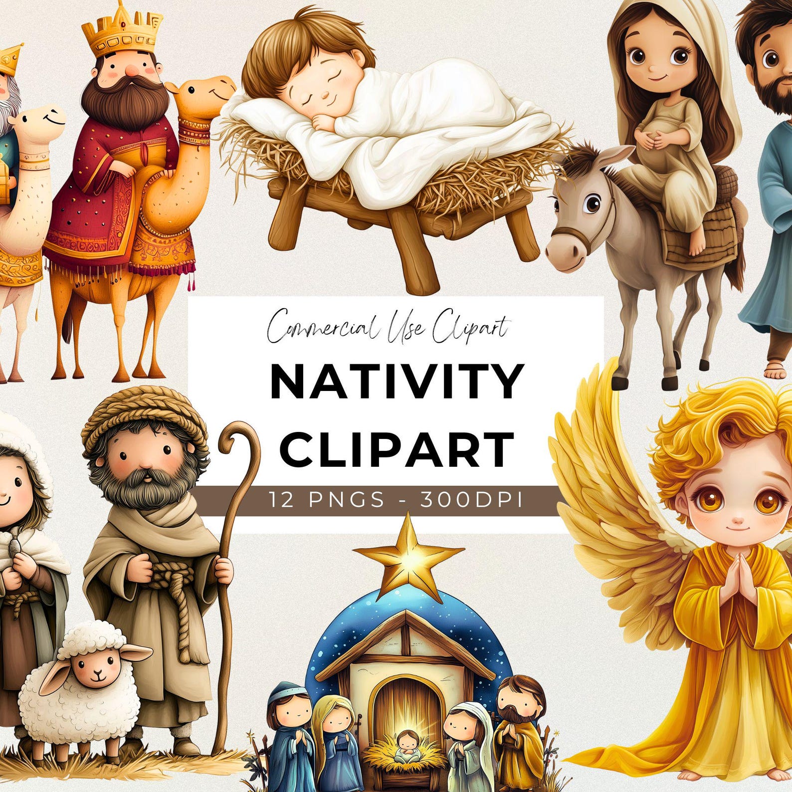 Nativity Clipart - 12 Transparent PNG - Bible Stories - Christian ...