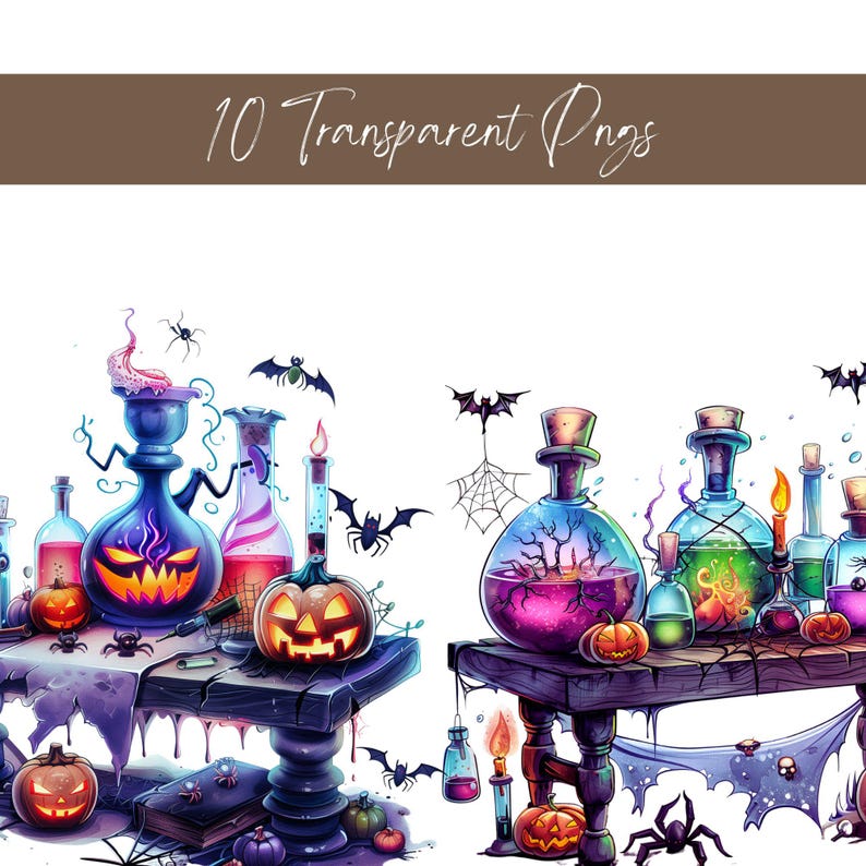 Halloween Potion Clipart - 10 Transparent PNG - Halloween Clipart ...