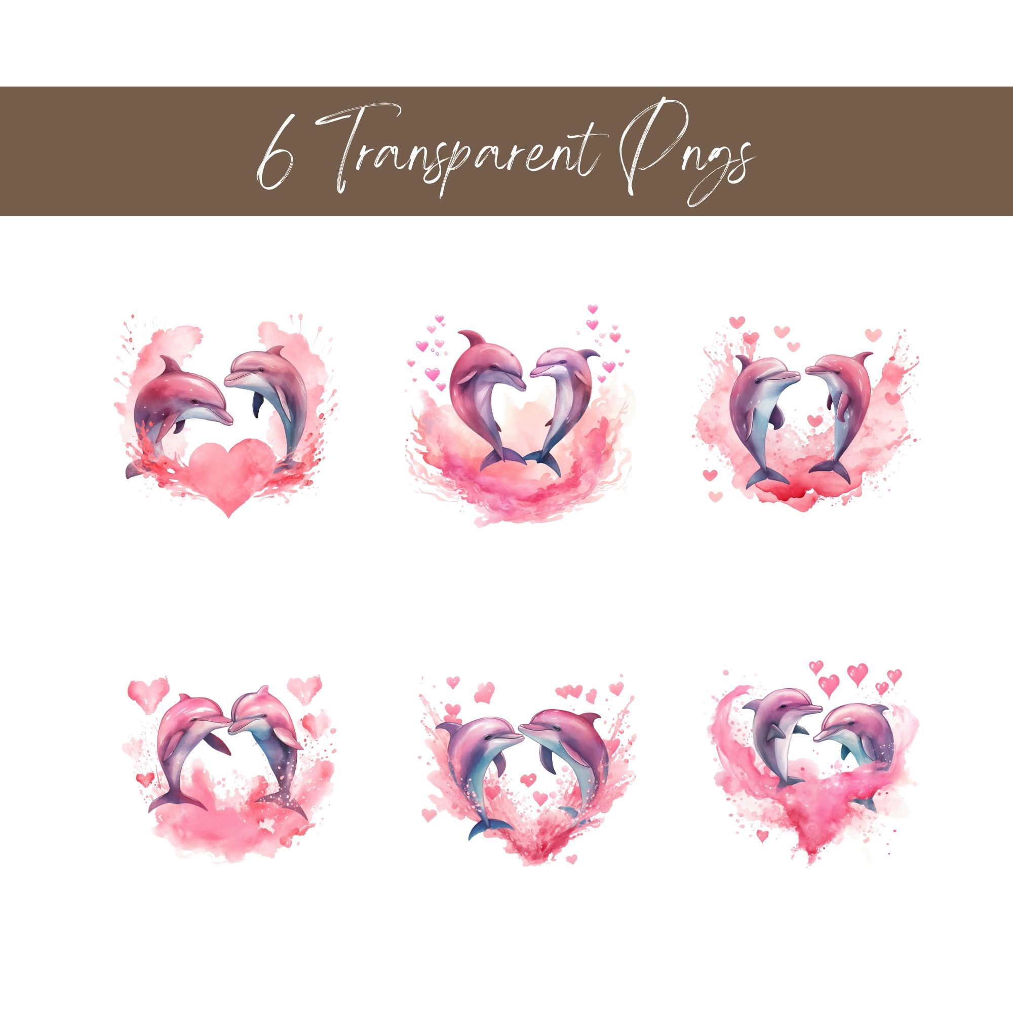 6 PNG - Dolphin Heart - Digital Download - Design - Digital Craft ...