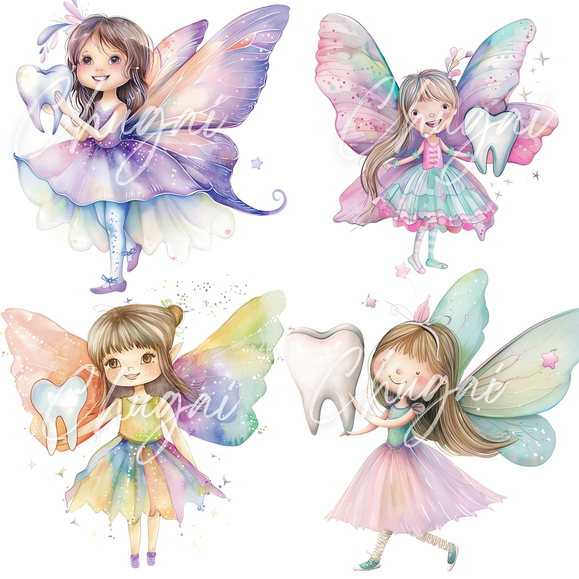 Tooth Fairy Clip Art 8 PNG Transparent Instant Download Design Craft ...
