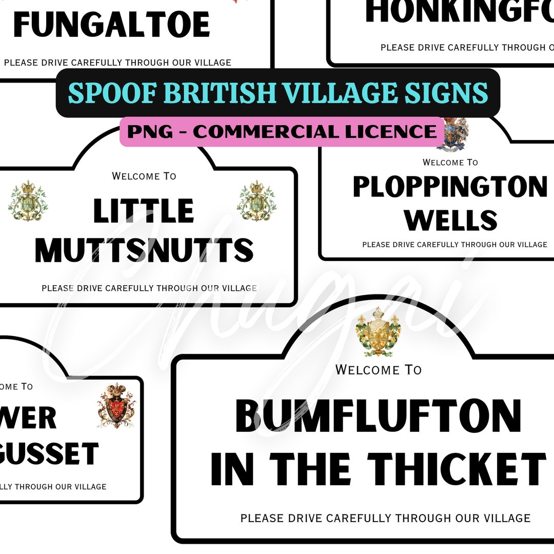 25 PNG - Spoof British Village Signs Clipart [PARENTAL ADVISORY ...