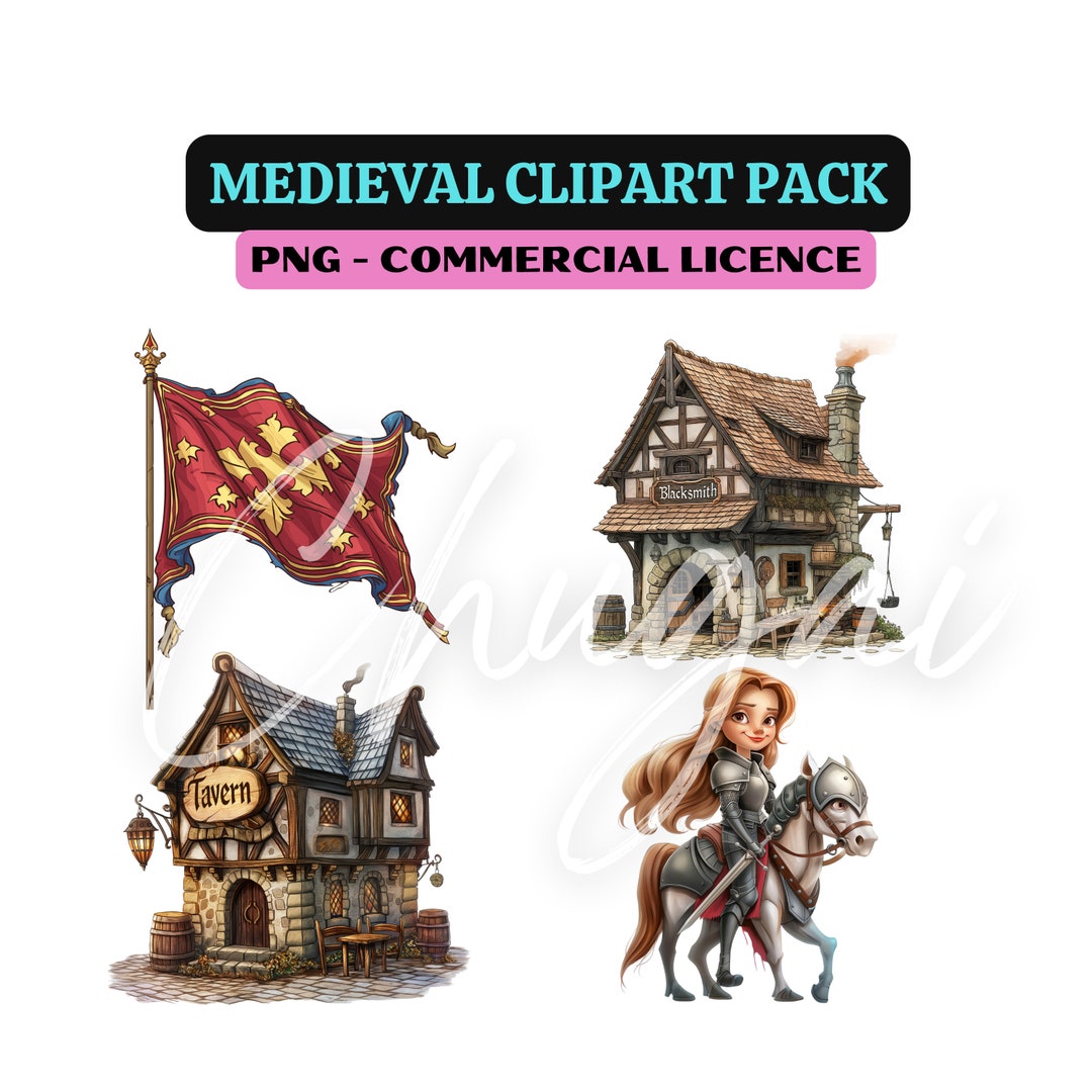 Medieval Clip Art 15 PNG Files Digital Download Design Digital Craft ...