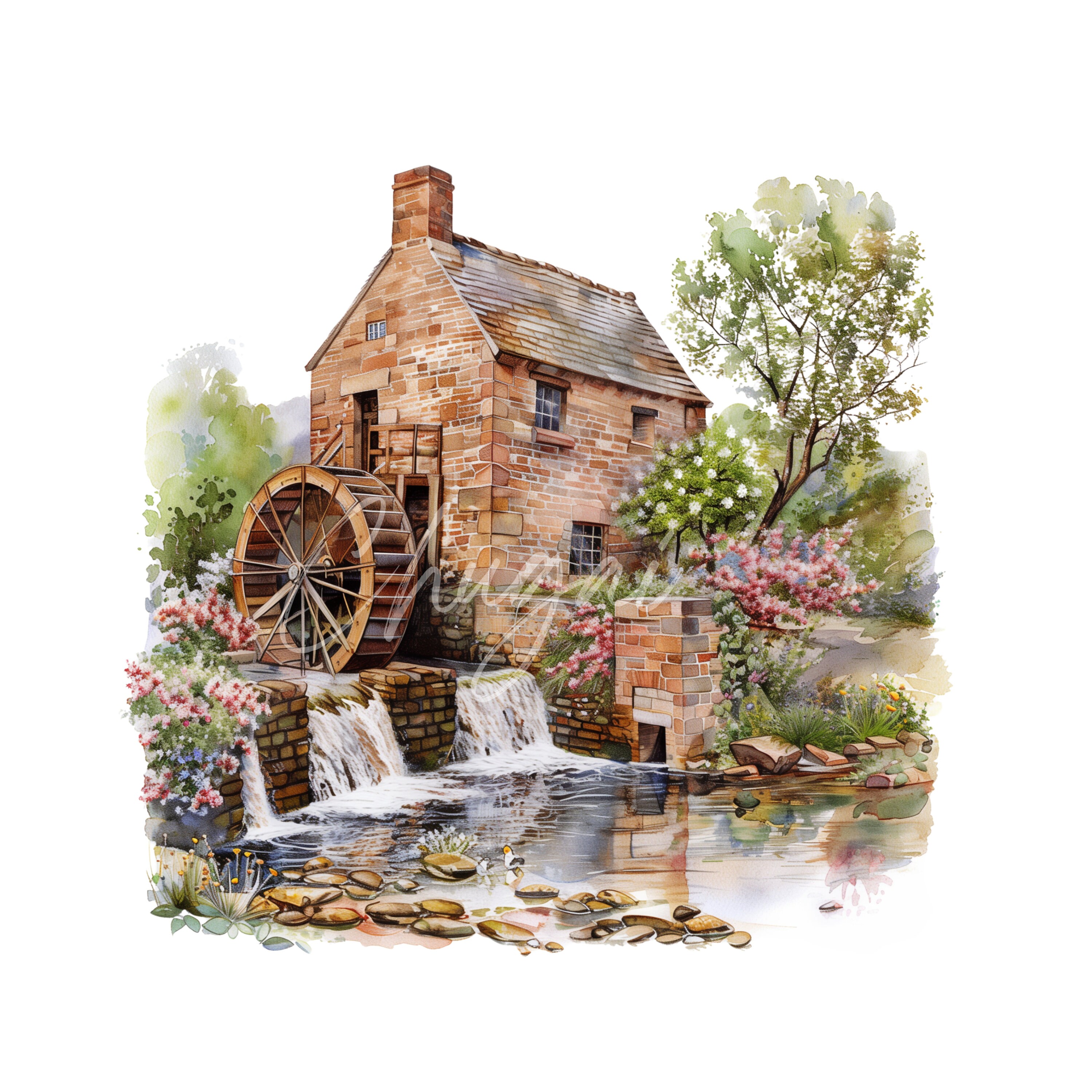 10 PNG Water Mills Clipart Transparent Digital Download Design Digital ...