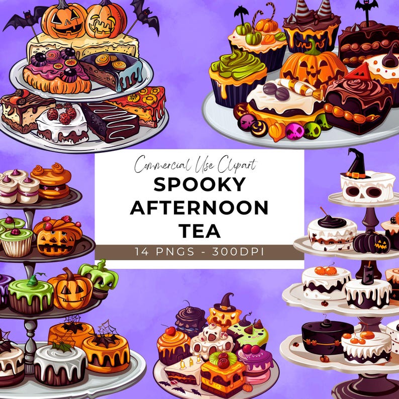 Spooky Afternoon Tea Clipart - Transparent PNG - Instant Download ...