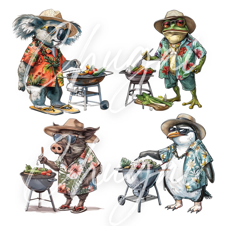 8 PNG - BBQ Animals Clipart - Digital Download - Design - Digital Craft ...