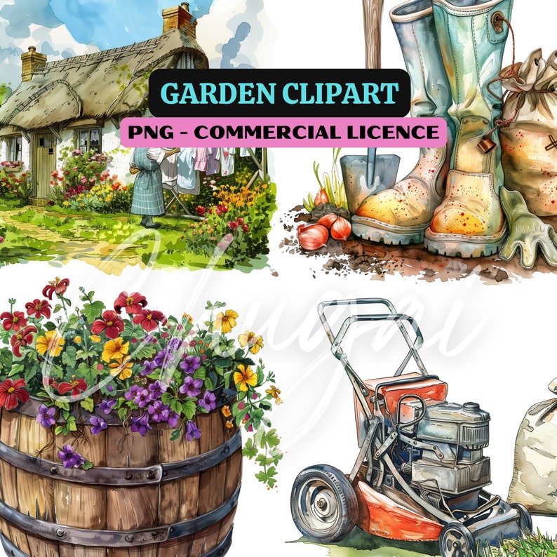 10 PNG Garden Clip Art Digital Download Design Digital Craft Card ...