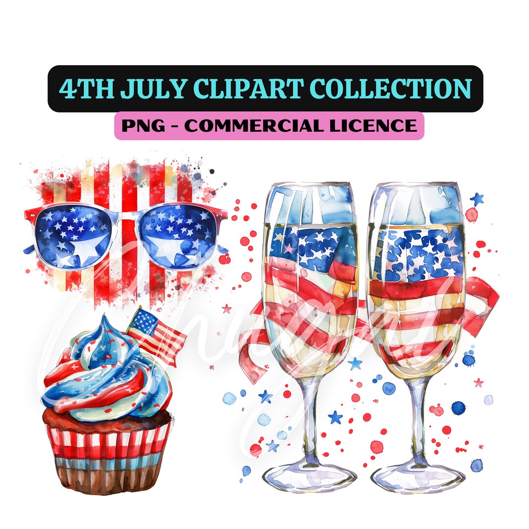 4th July Independence Day Clipart - 15 PNG - Transparent - Digital ...