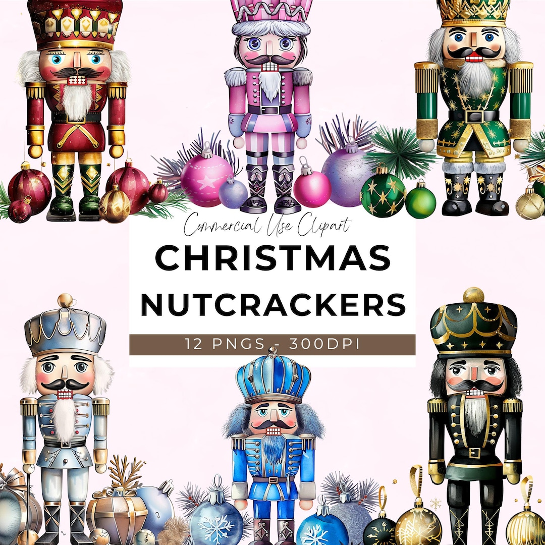 Christmas Nutcracker Clipart - 12 Transparent PNG - Instant Download ...
