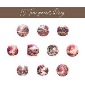 Pink Autumn Clipart - 10 Transparent PNG - Instant Download - Pumpkins ...