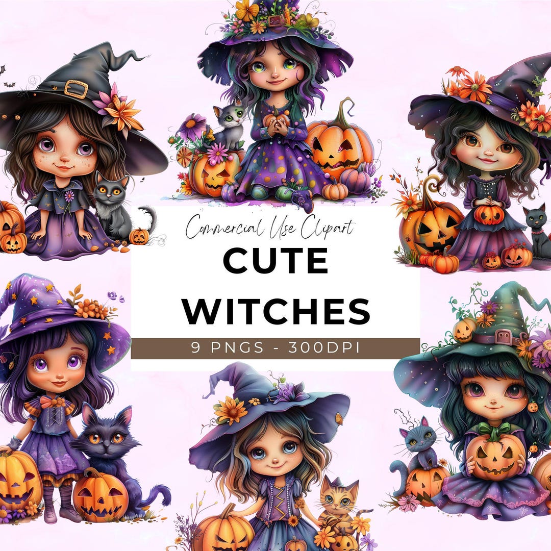Quirky Witch Halloween Clipart - 9 Transparent PNG - Halloween Clipart ...