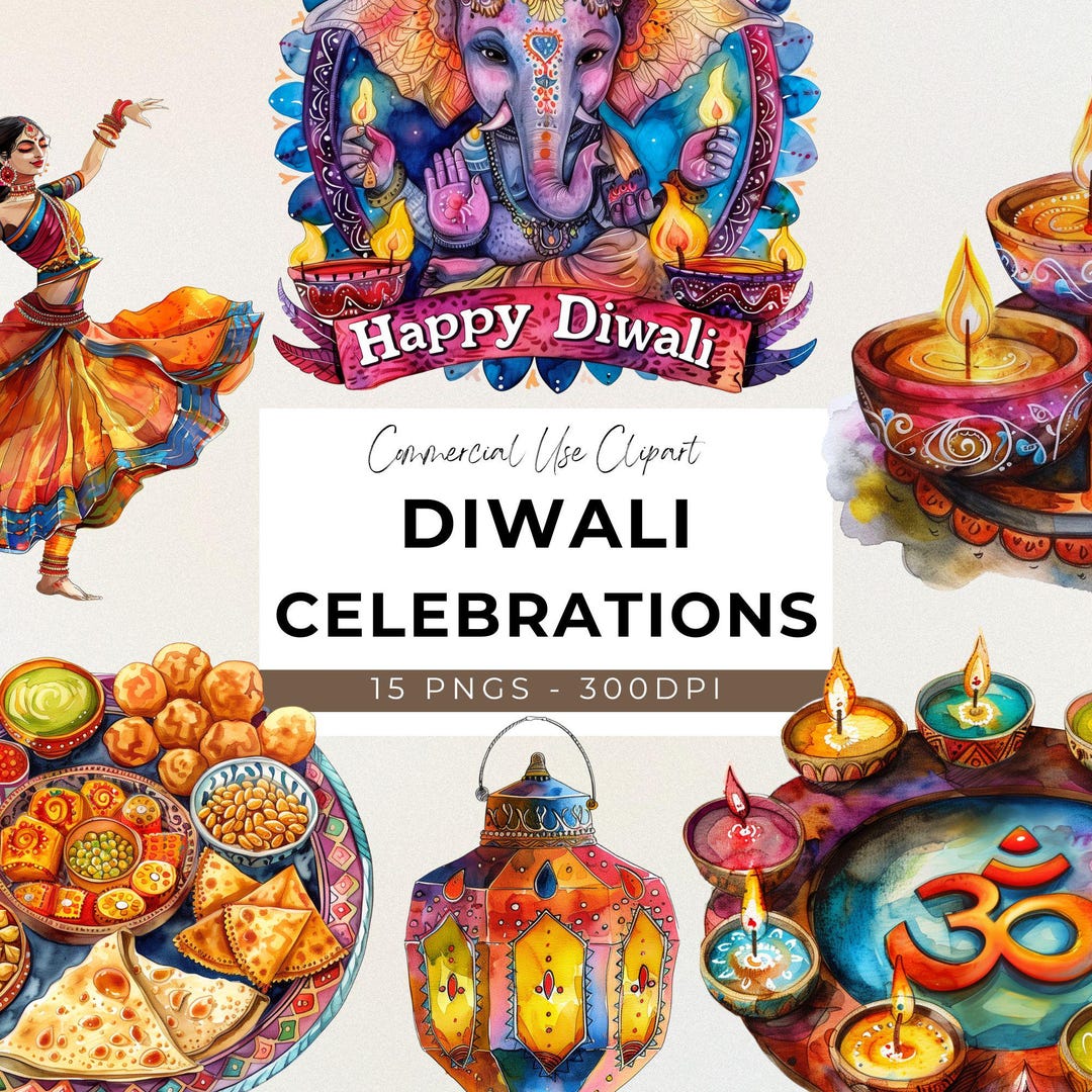 Diwali Clipart - 16 Transparent PNG - Diwali Bundle - Rangoli Clipart ...