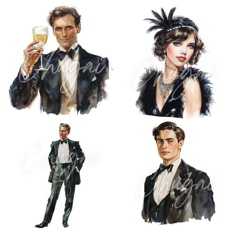 15 PNG Roaring 20s Clipart Transparent Digital Download Design Digital ...