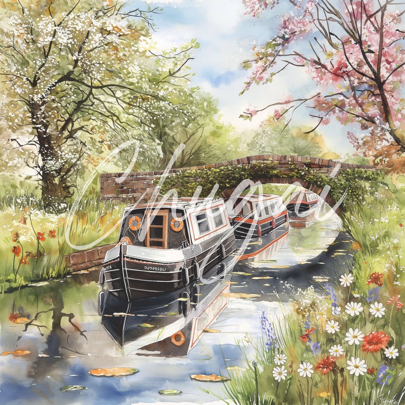 8 PNG - Canals in Springtime Digital Art - Square Files - Digital ...