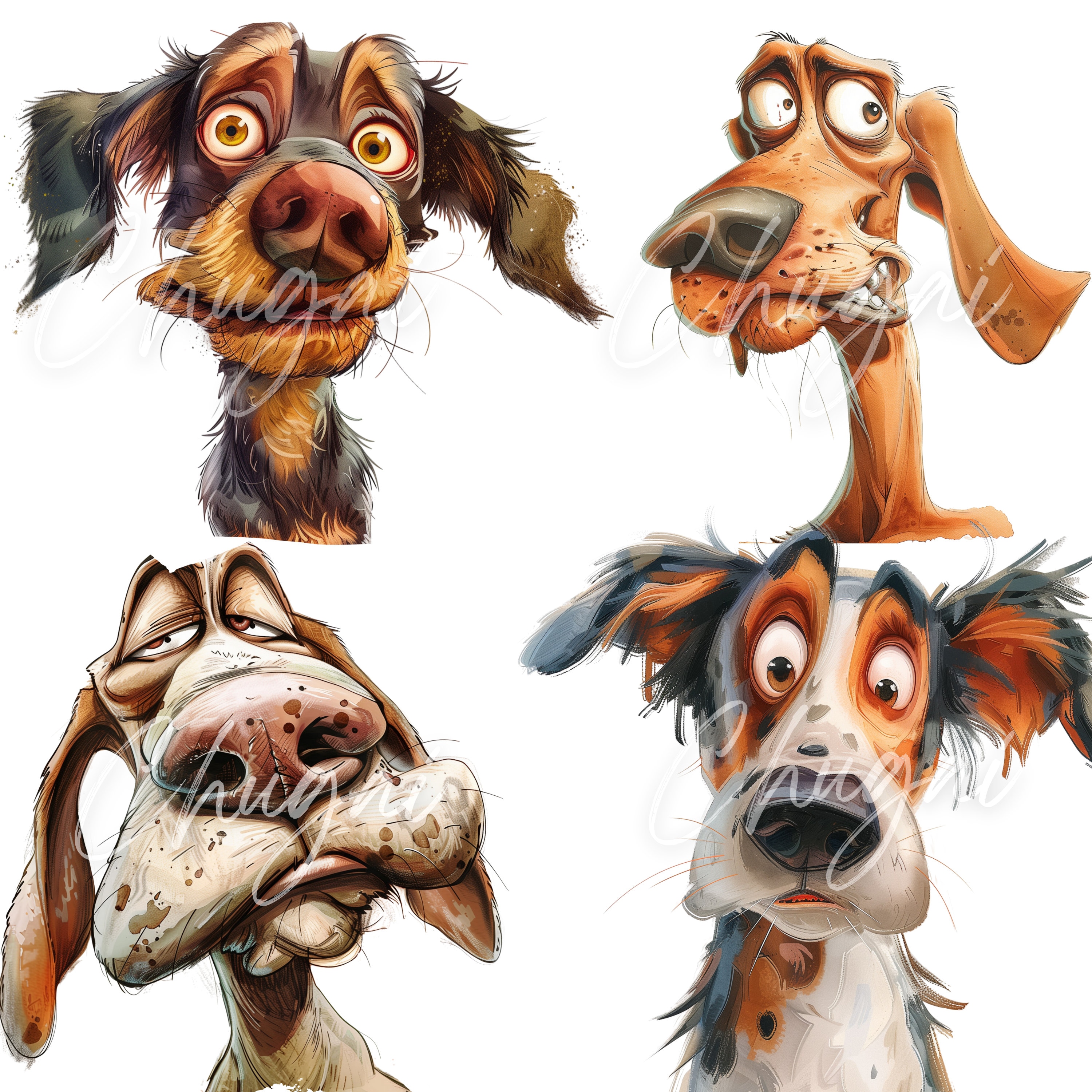 10 PNG Funny Dogs Clipart Transparent Digital Download Design Digital ...