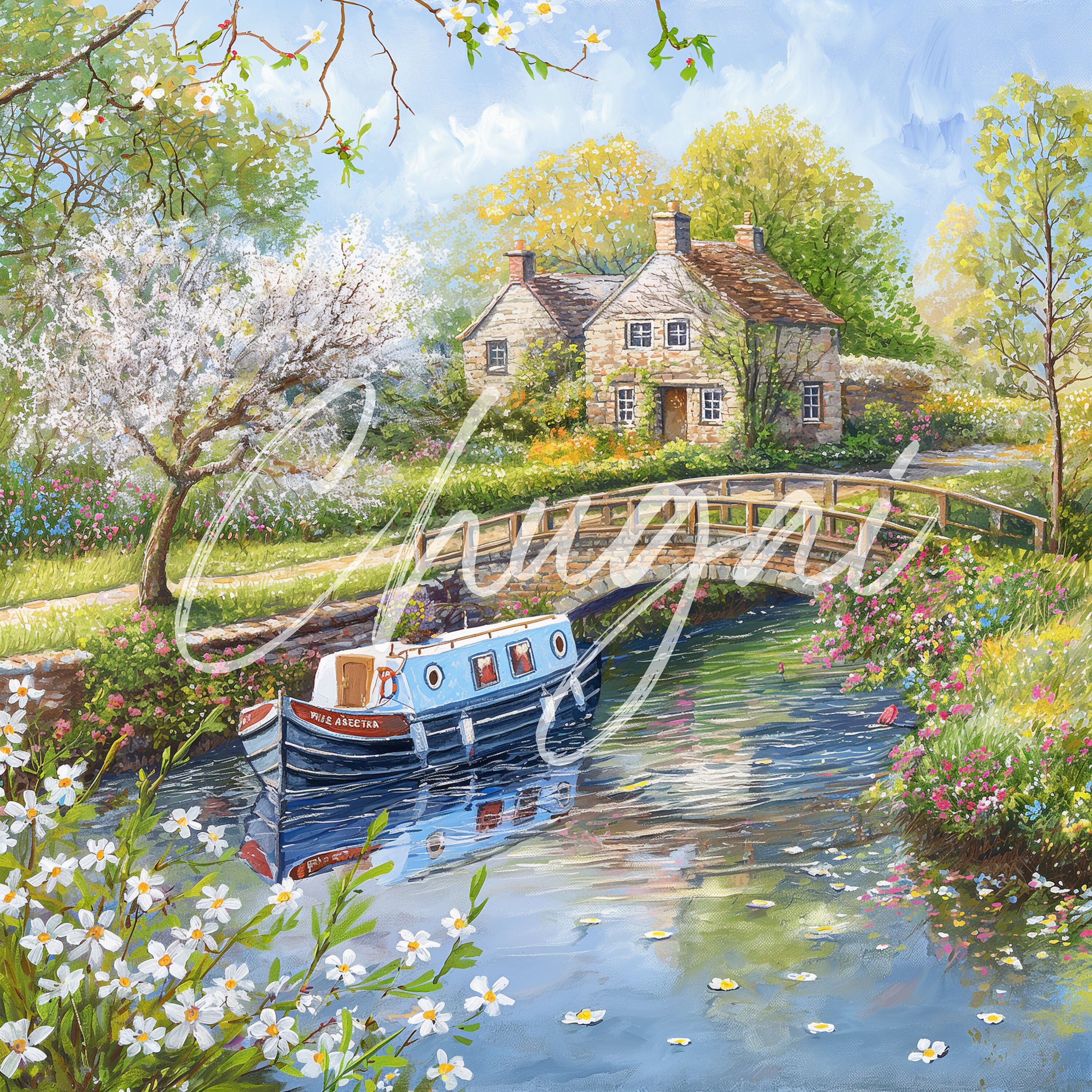 8 PNG - Canals in Springtime Digital Art - Square Files - Digital ...