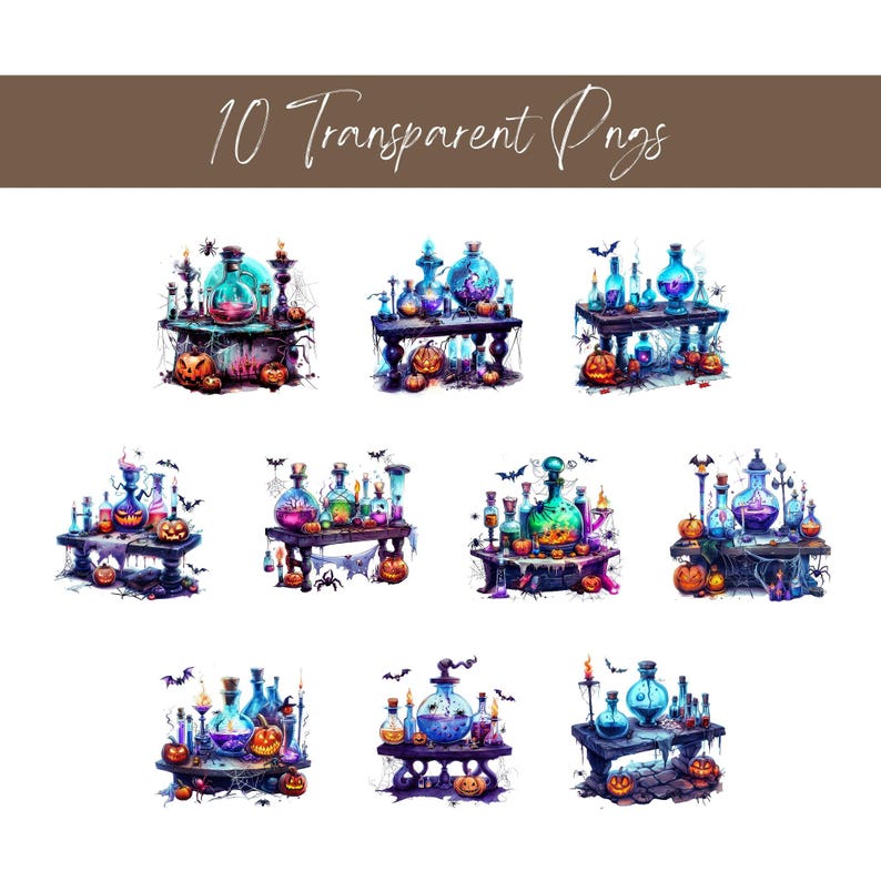 Halloween Potion Clipart - 10 Transparent PNG - Halloween Clipart ...