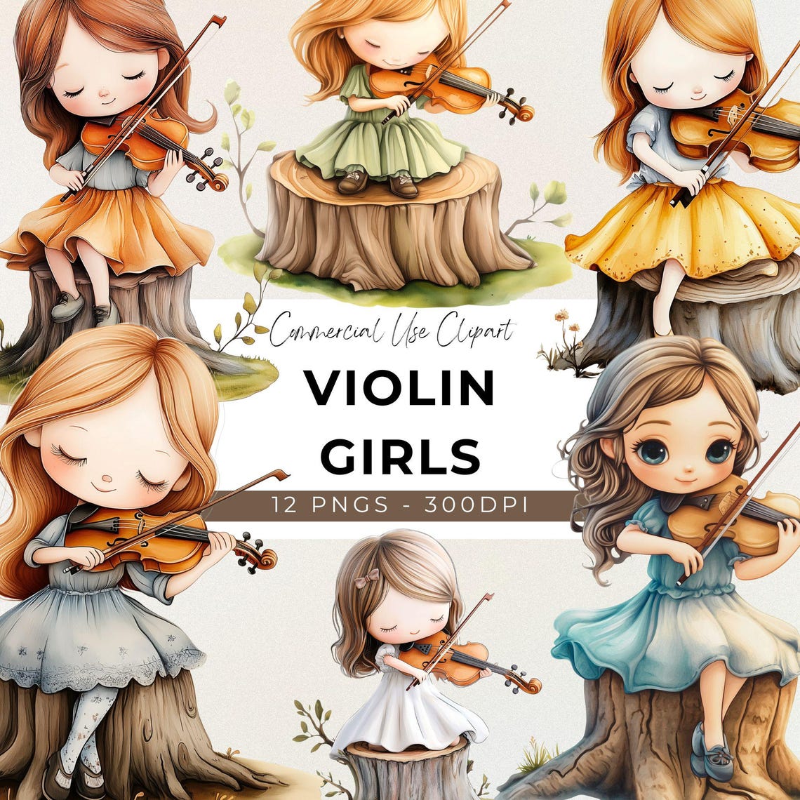 Violin Girl Clipart - 12 Transparent PNG - Music - Children - Nature ...