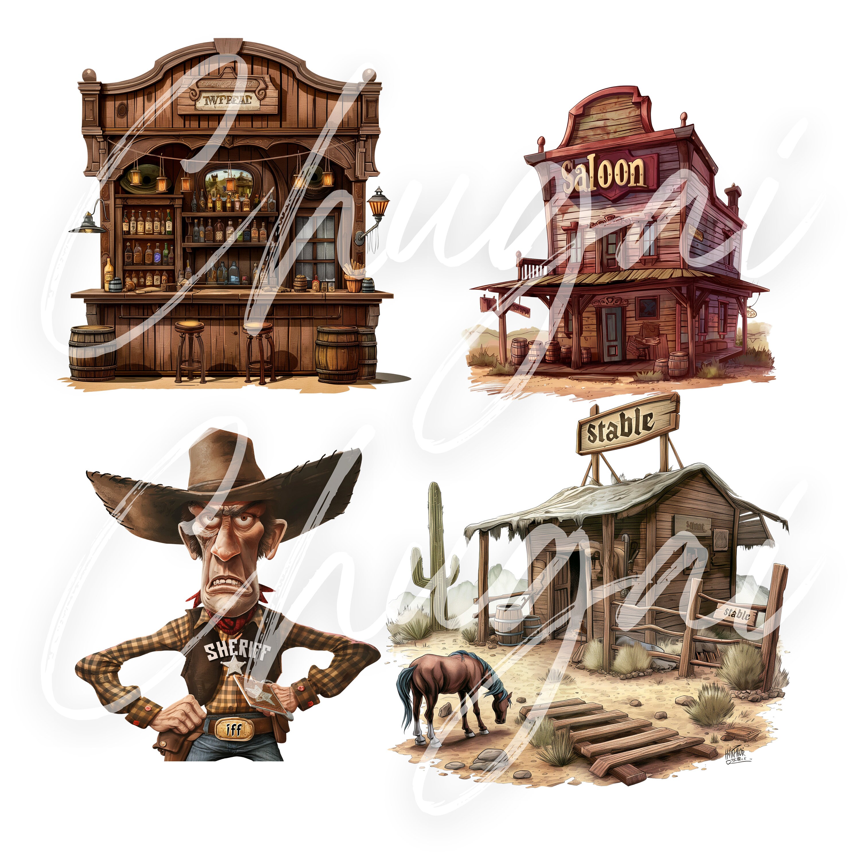 15 PNG - Wild West Clipart - Transparent - Digital Download - Design ...