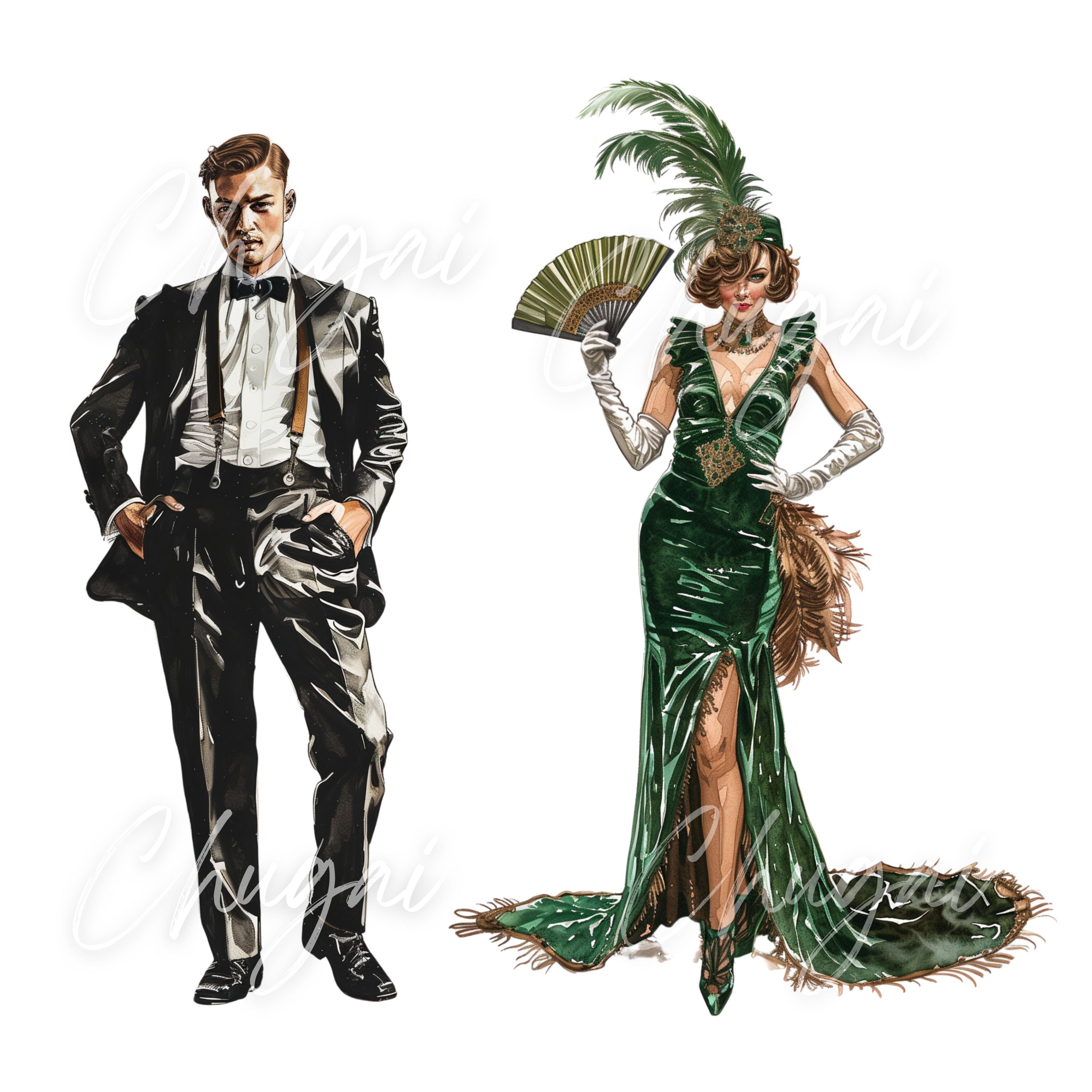 15 PNG Roaring 20s Clipart Transparent Digital Download Design Digital ...