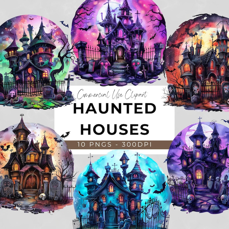 Haunted House Clipart - 10 Transparent PNG - Halloween Clipart - Spooky ...