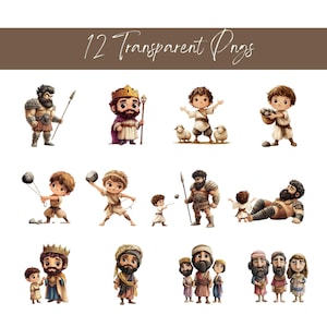 David and Goliath Clipart - 12 Transparent PNG - Bible Stories ...
