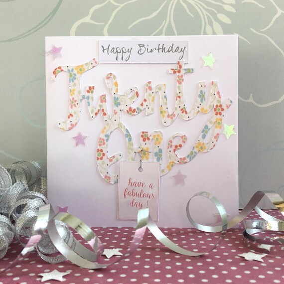 Handmade 21st Birthday Card | Etsy