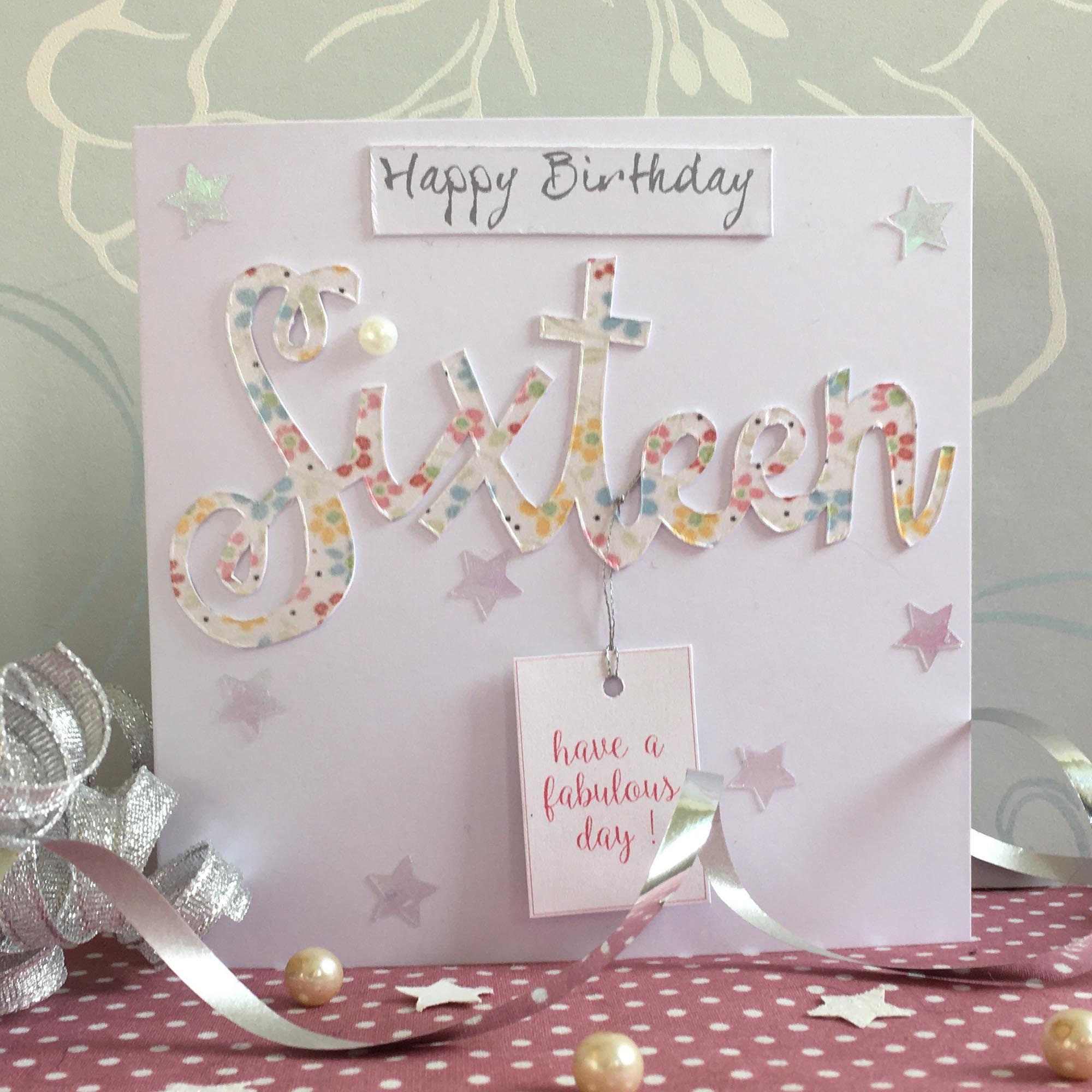 Handmade 16th Birthday Card - Etsy