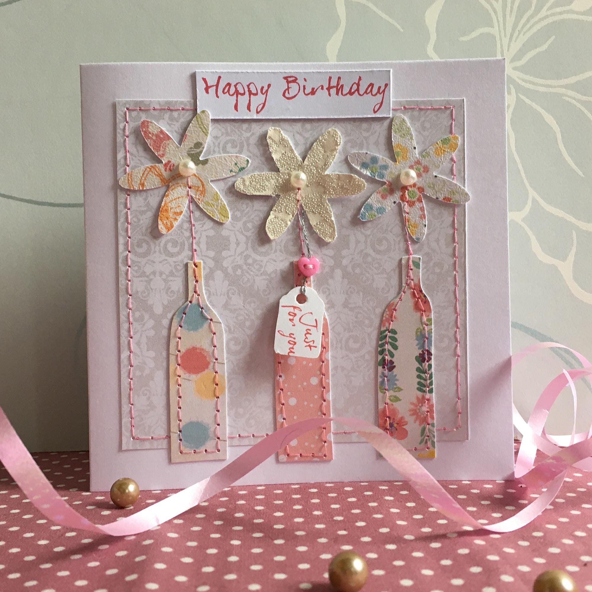 Handmade Flower Birthday Card - Etsy UK