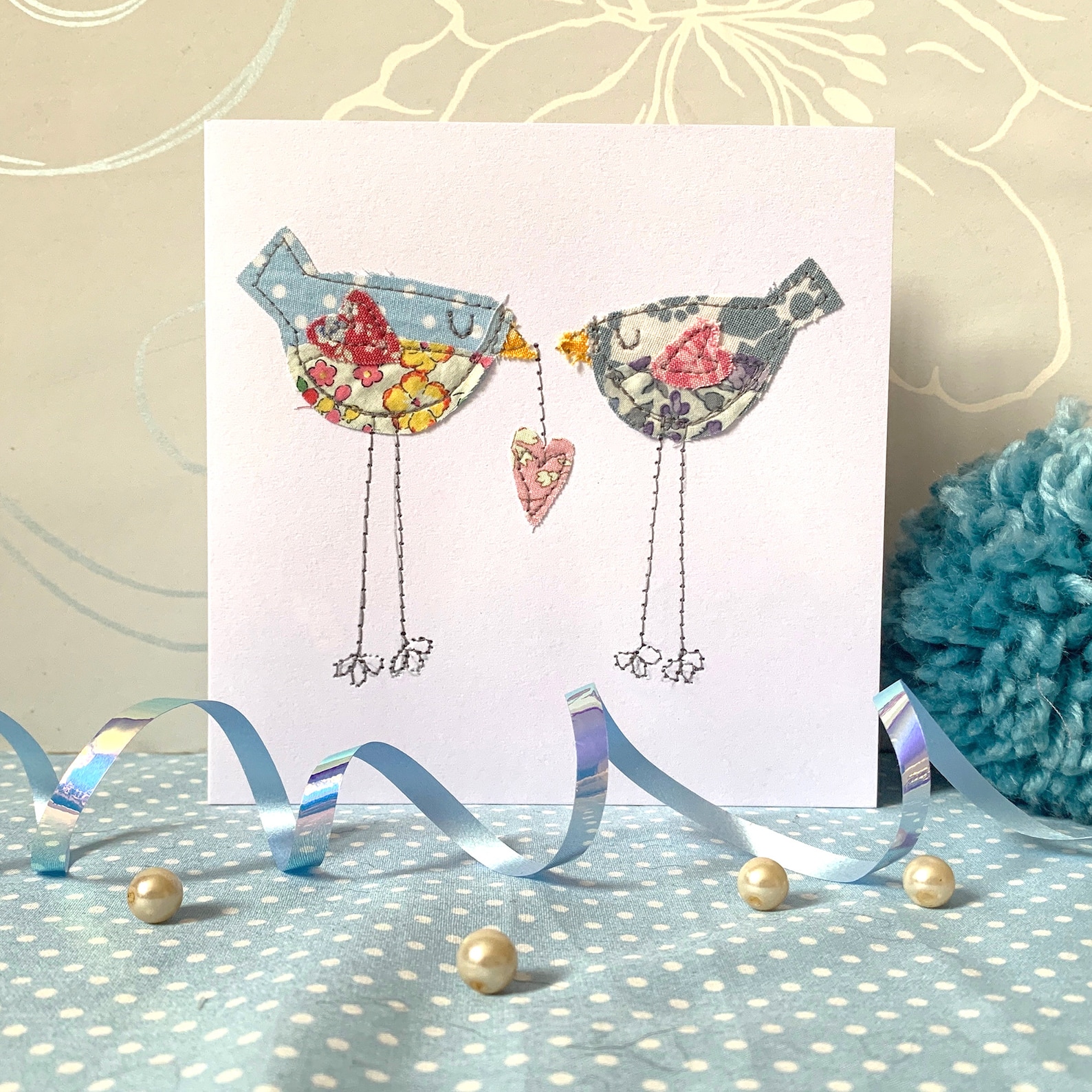 Handmade Love Birds Card - Etsy