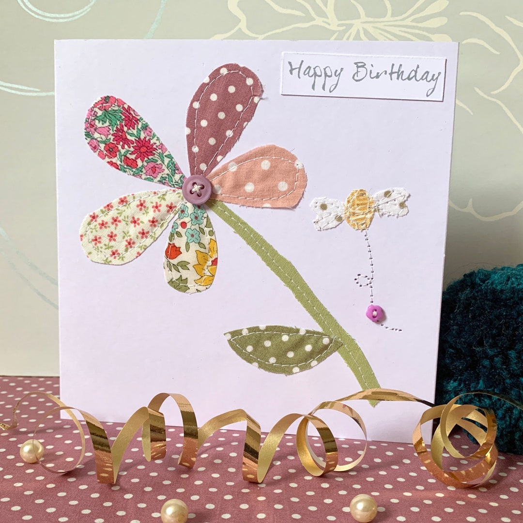 Handmade Flower Birthday Card - Etsy