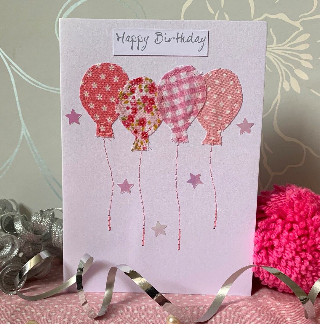 Handmade Birthday Balloons Card - Etsy