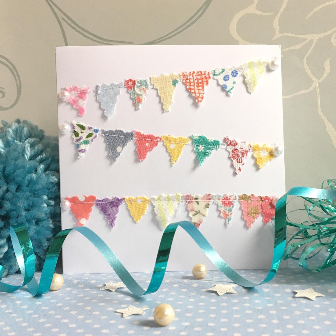 Handmade Bunting Card - Etsy UK