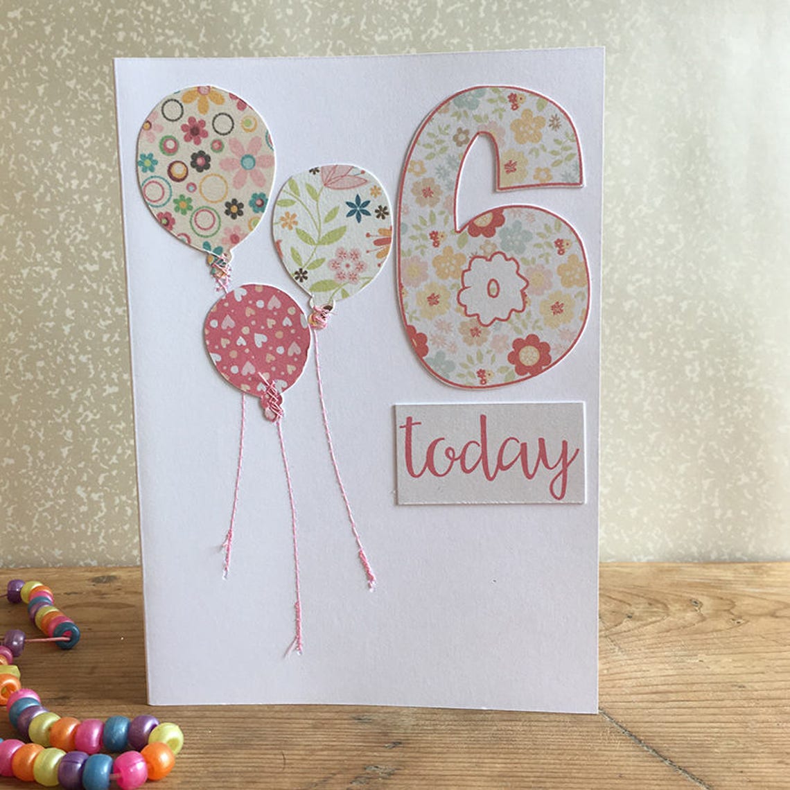 Age 6 card 6th birthday card handmade card age 6 birthday - Etsy 日本