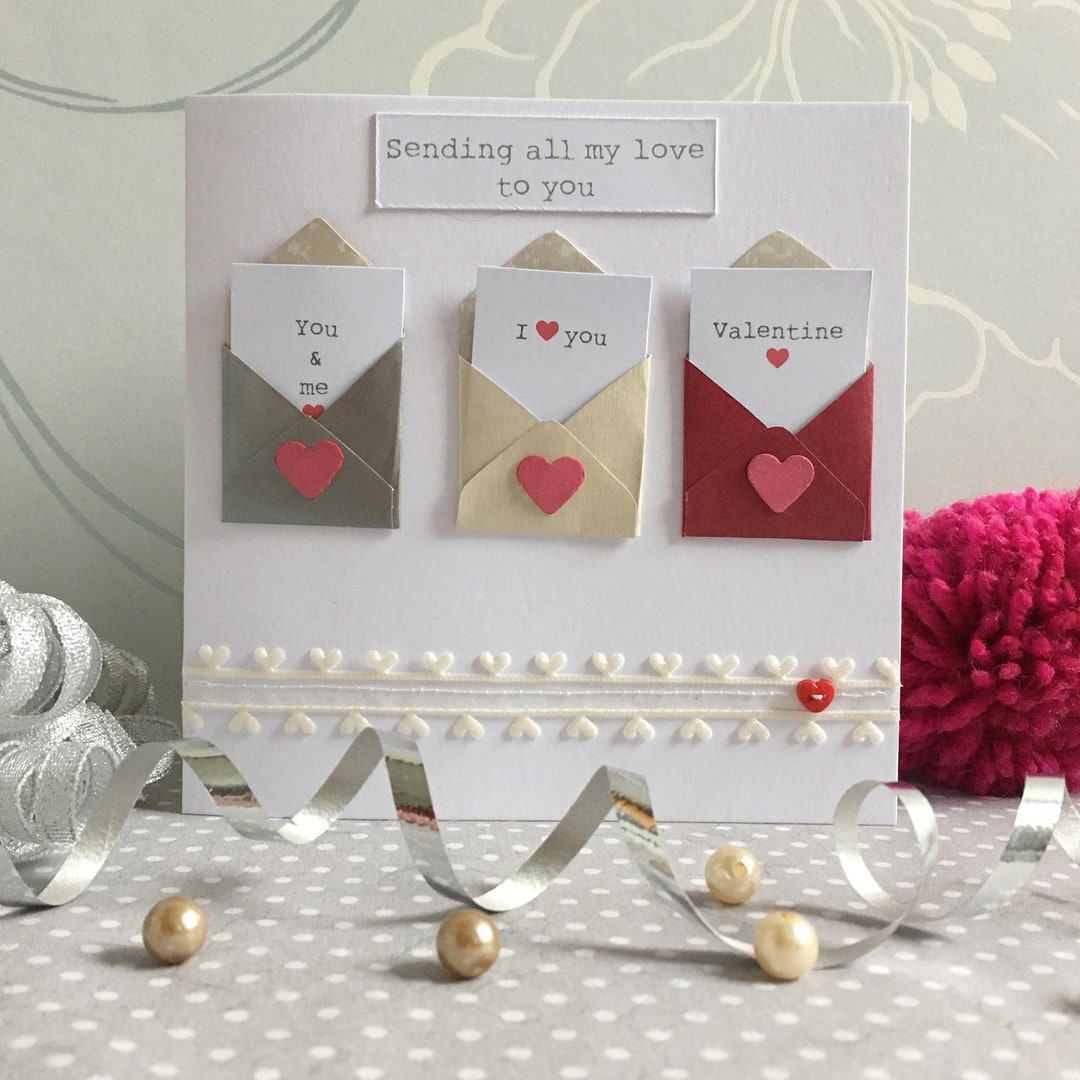 Handmade Love Notes Valentines Card - Etsy UK