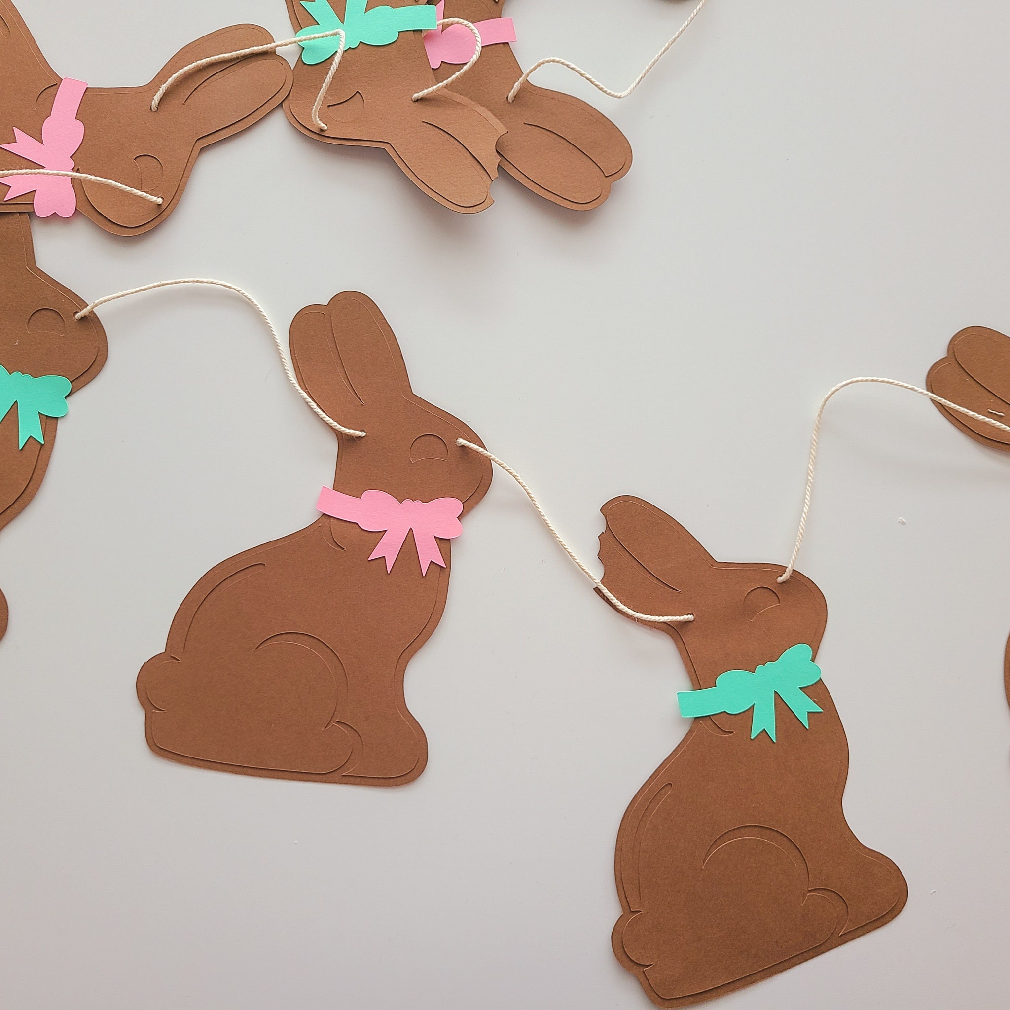 Chocolate Bunny Garland - Etsy