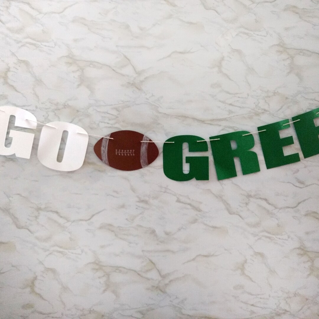 Go Green Go White College Football Garland - Etsy