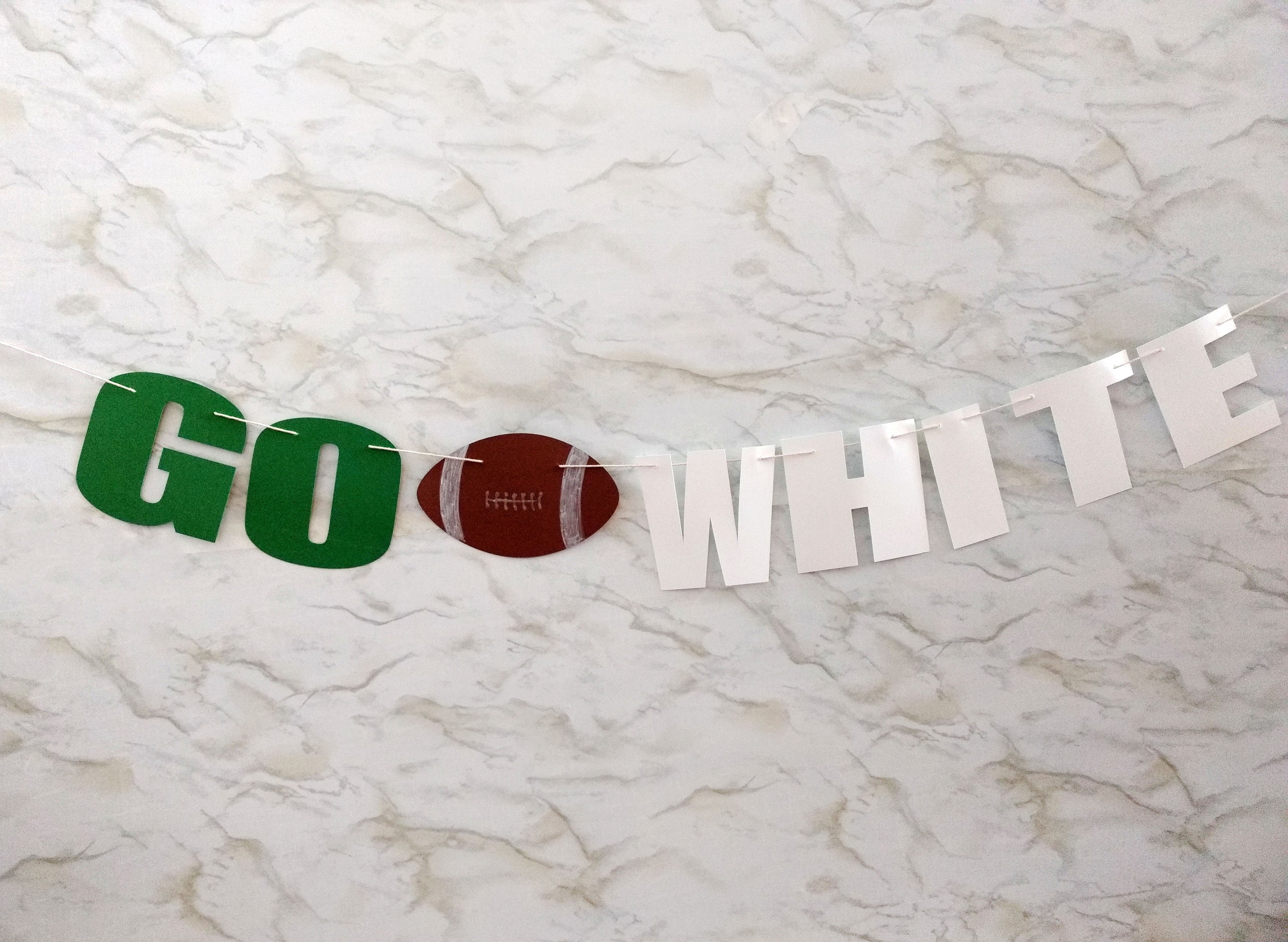 Go Green Go White College Football Garland - Etsy