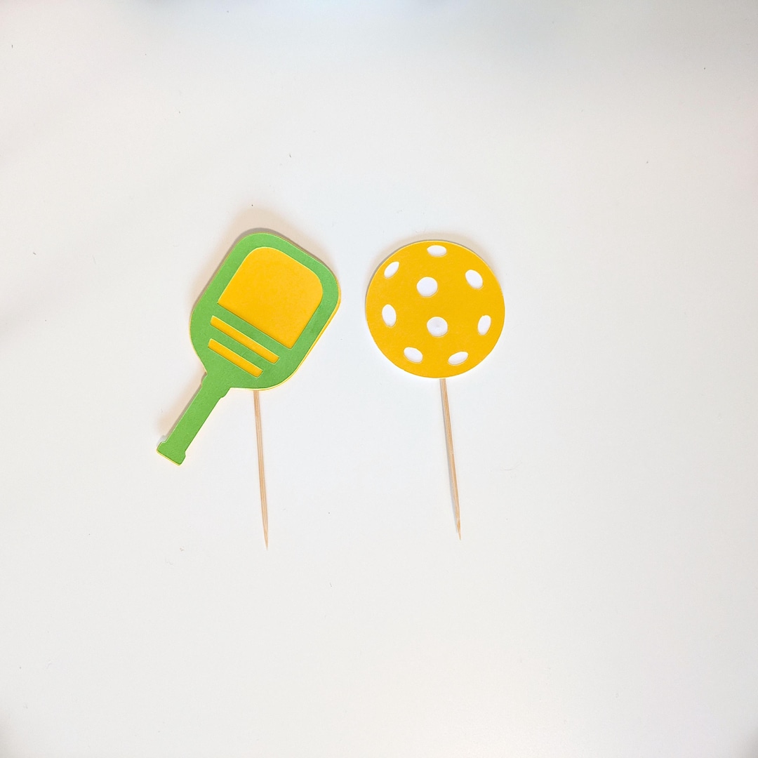 Pickleball Cupcake Toppers - Etsy
