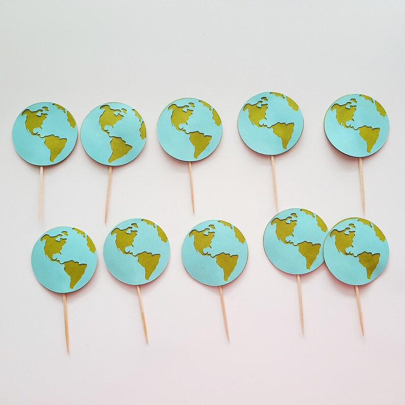 Earth Cupcake Toppers - Etsy
