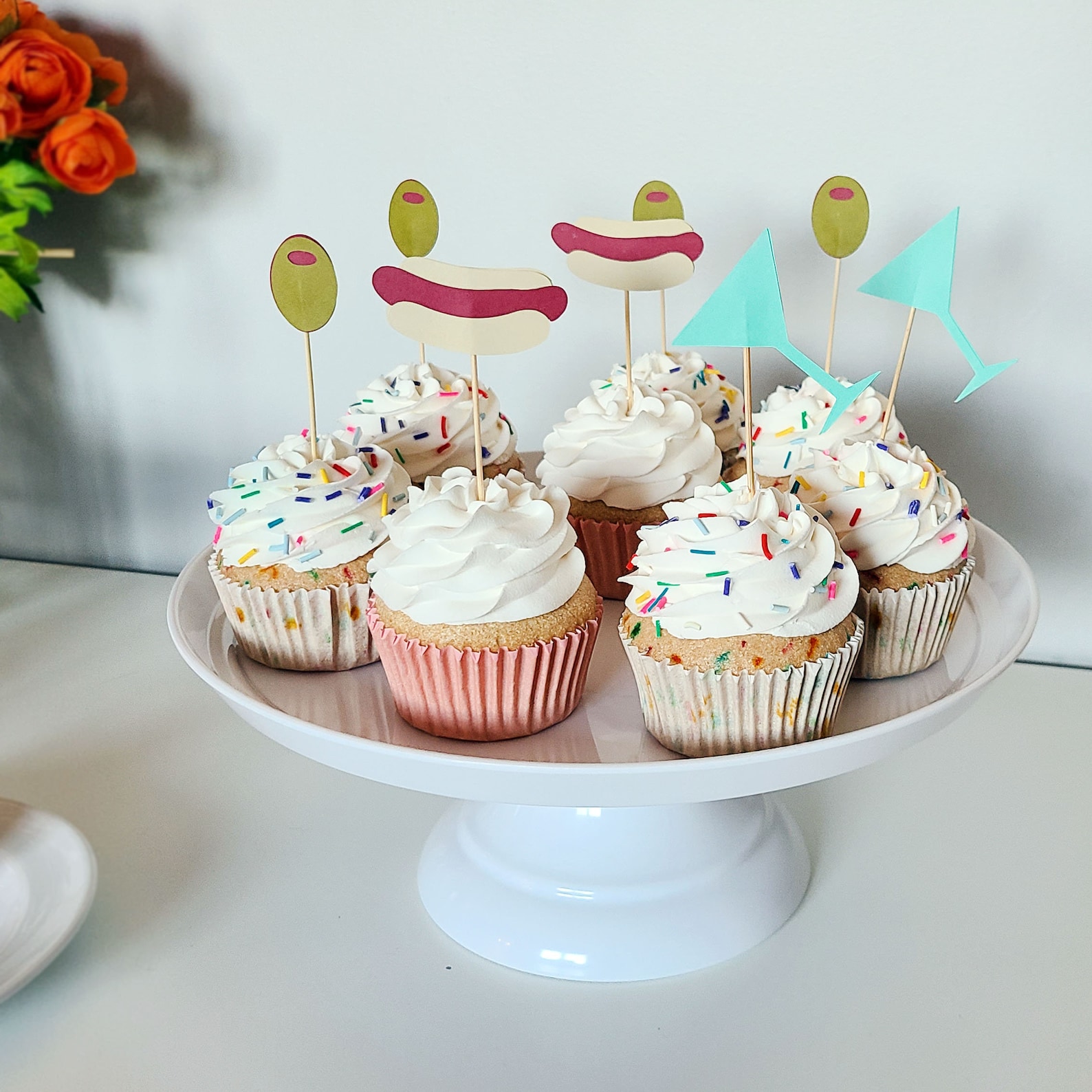 Tinis & Weenies Cupcake Toppers - Etsy