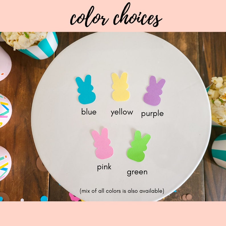 Peeps Bunny Party Kit With Confetti, Garland, Drink Stirrers, & Cupcake ...