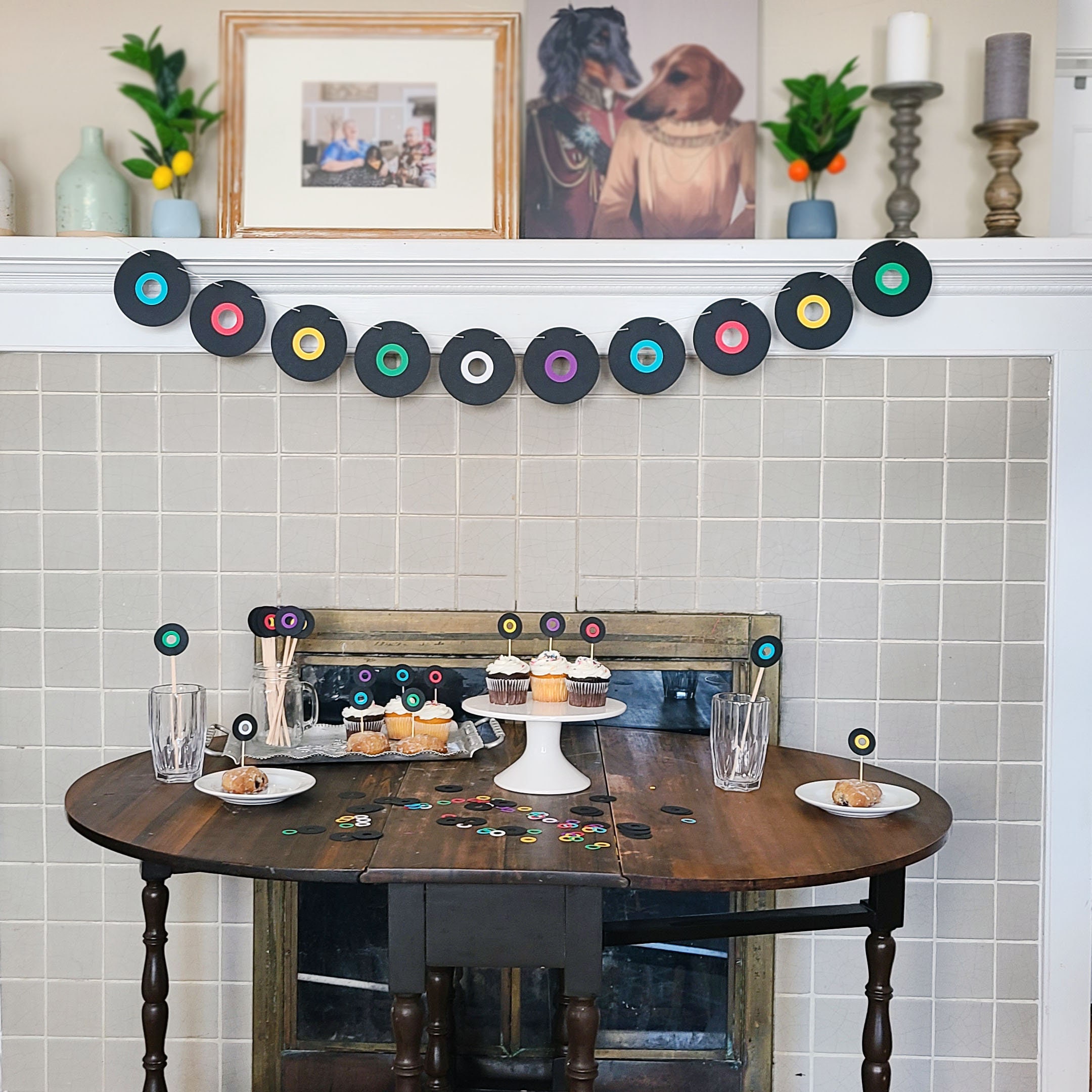Record Garland - Any Color - Etsy