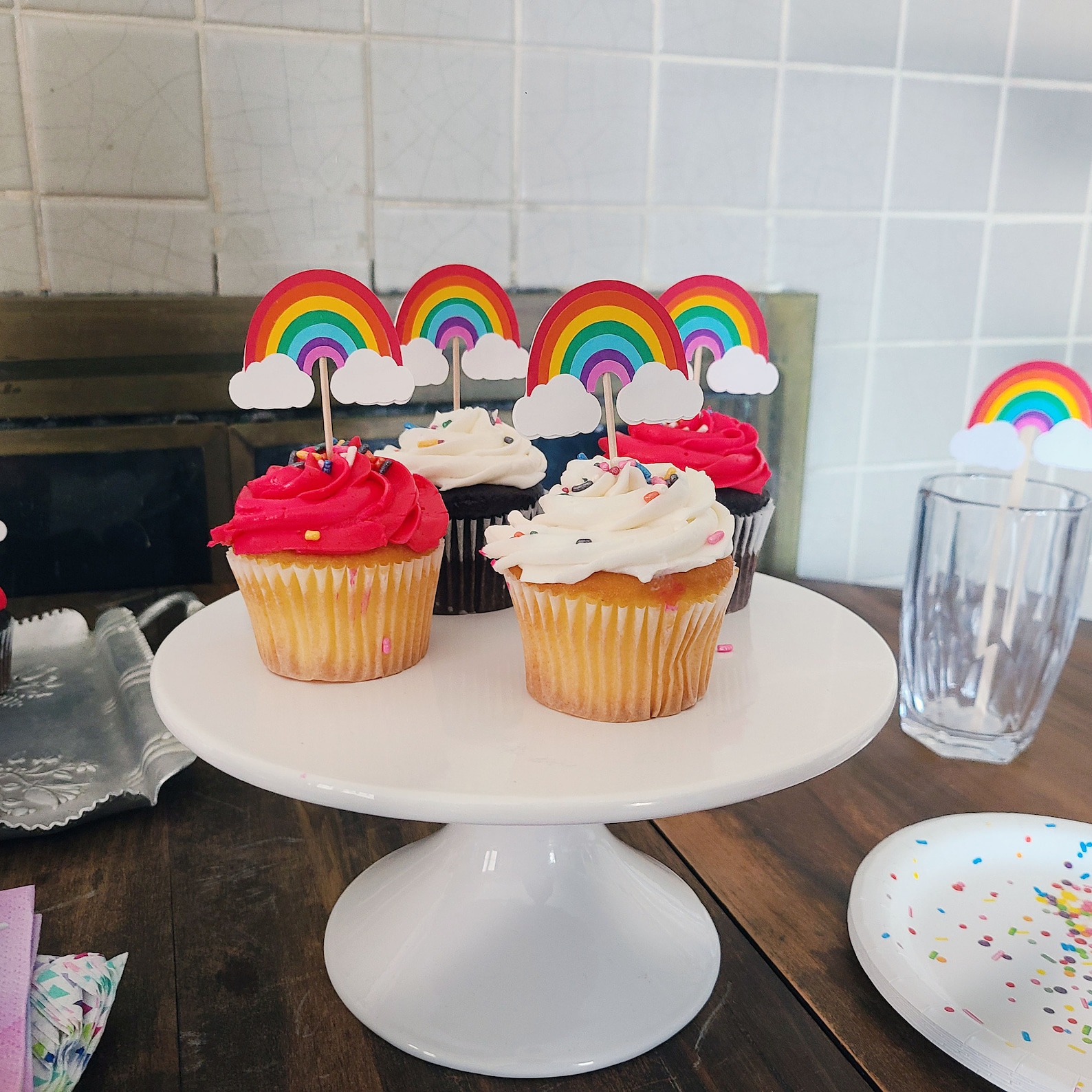 Rainbow Cupcake Toppers - Etsy