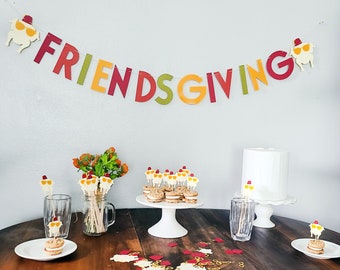 Printable Friendsgiving Banner, Happy Friendsgiving Bunting, Give ...